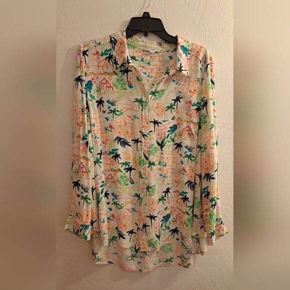 Jane and Delancey | Tops | Jane Delancey X Long Sleeve Beachy Buttonup ...